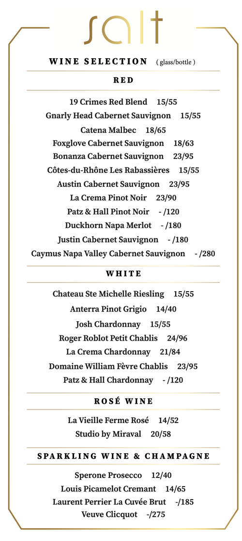 Menus — Salt Restobar
