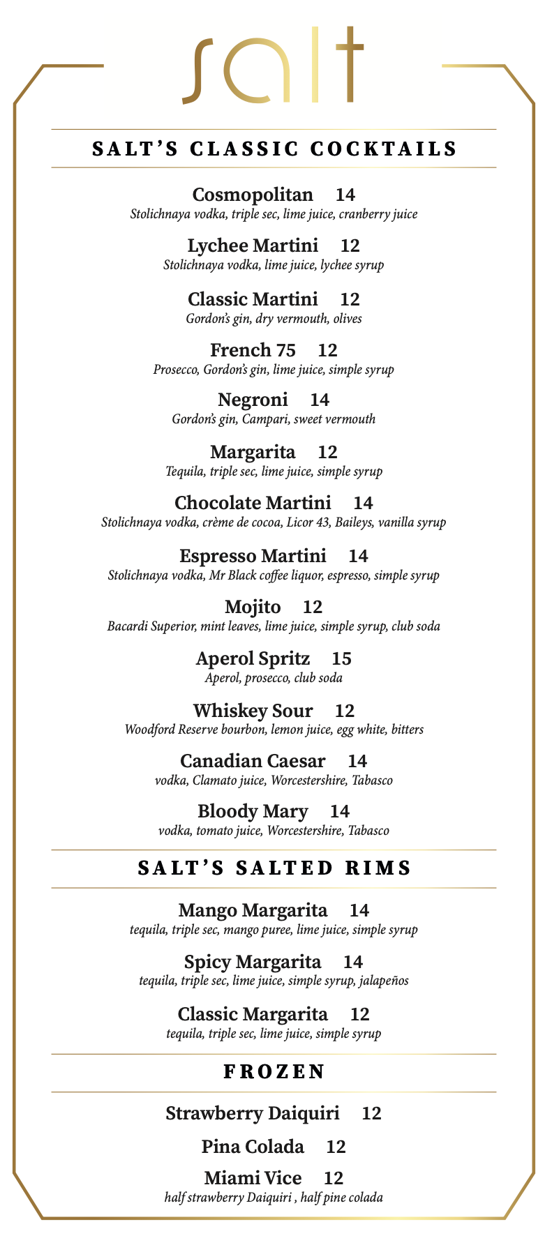Menus — Salt Restobar