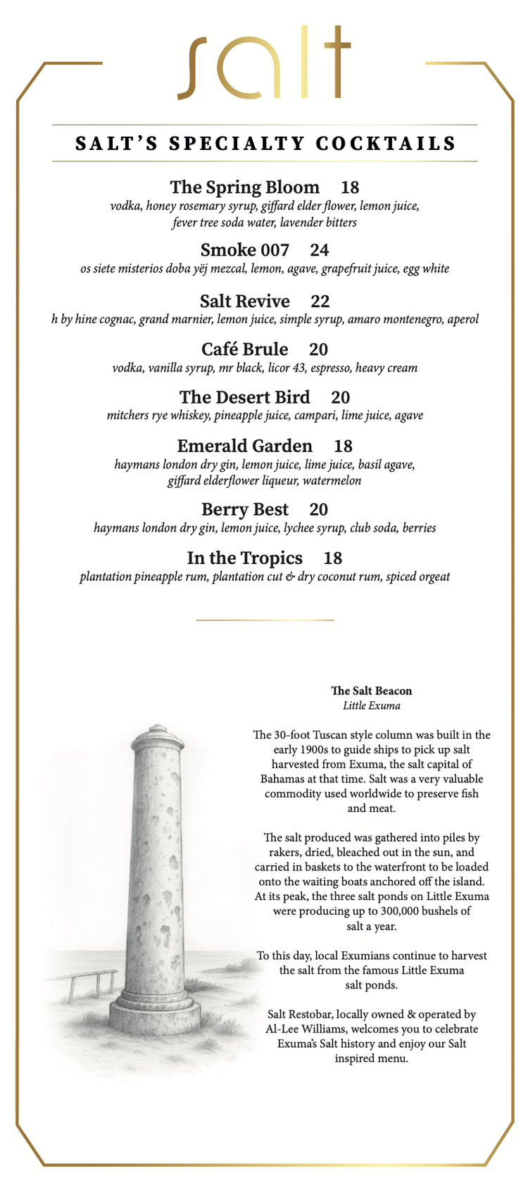 Menus — Salt Restobar