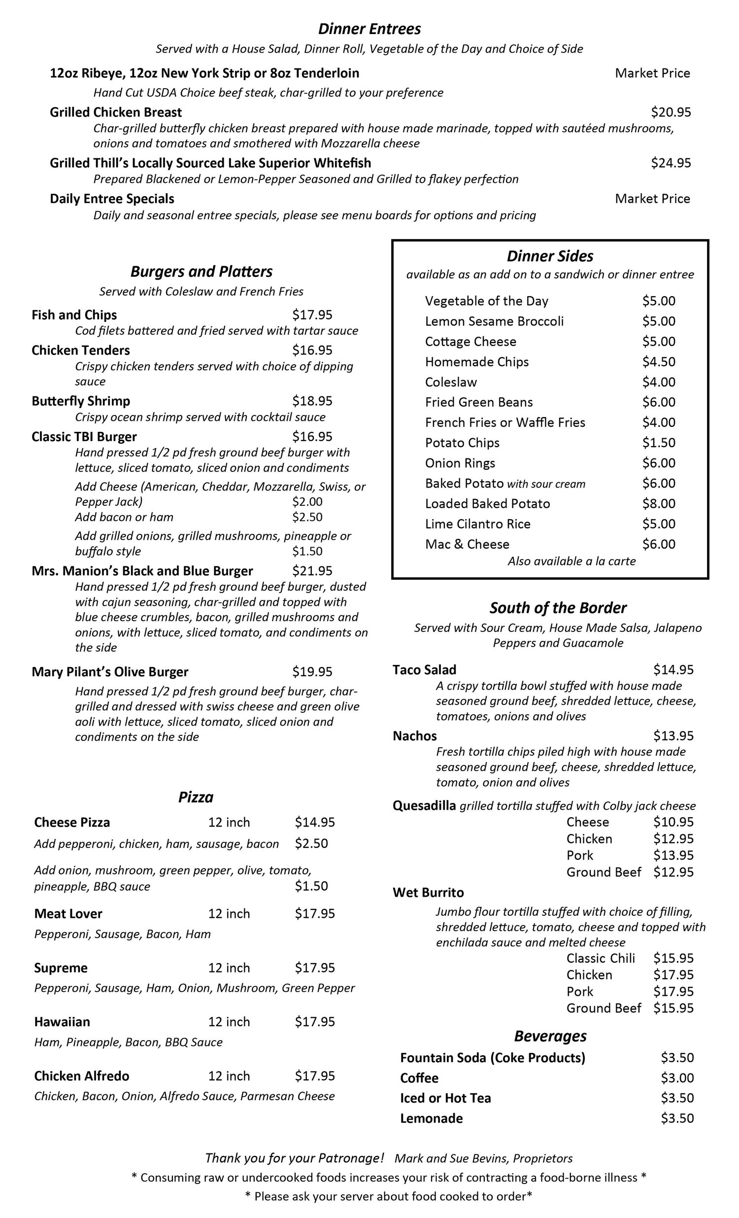 Thunder Bay Food — Thunder Bay Inn