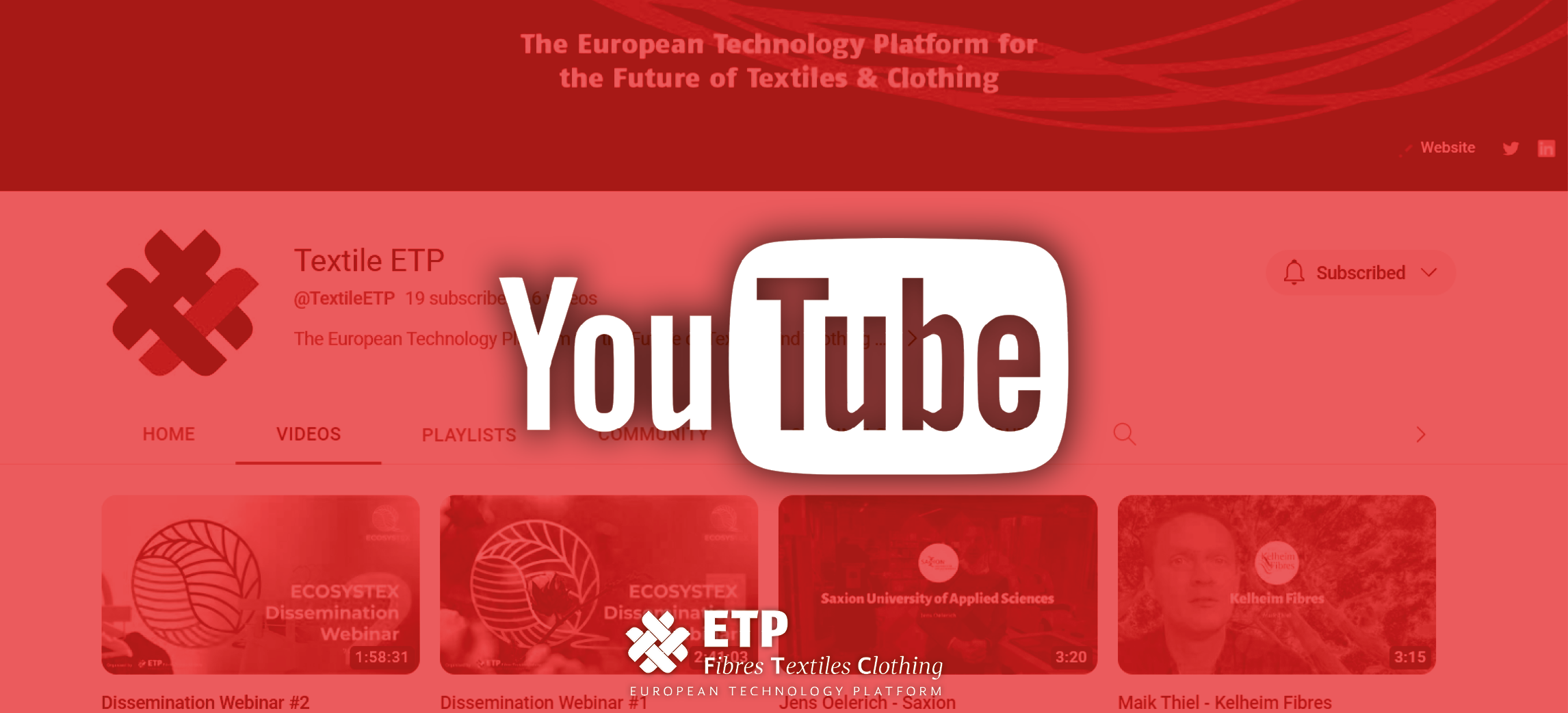 Textile ETP is on YouTube! — Textile ETP