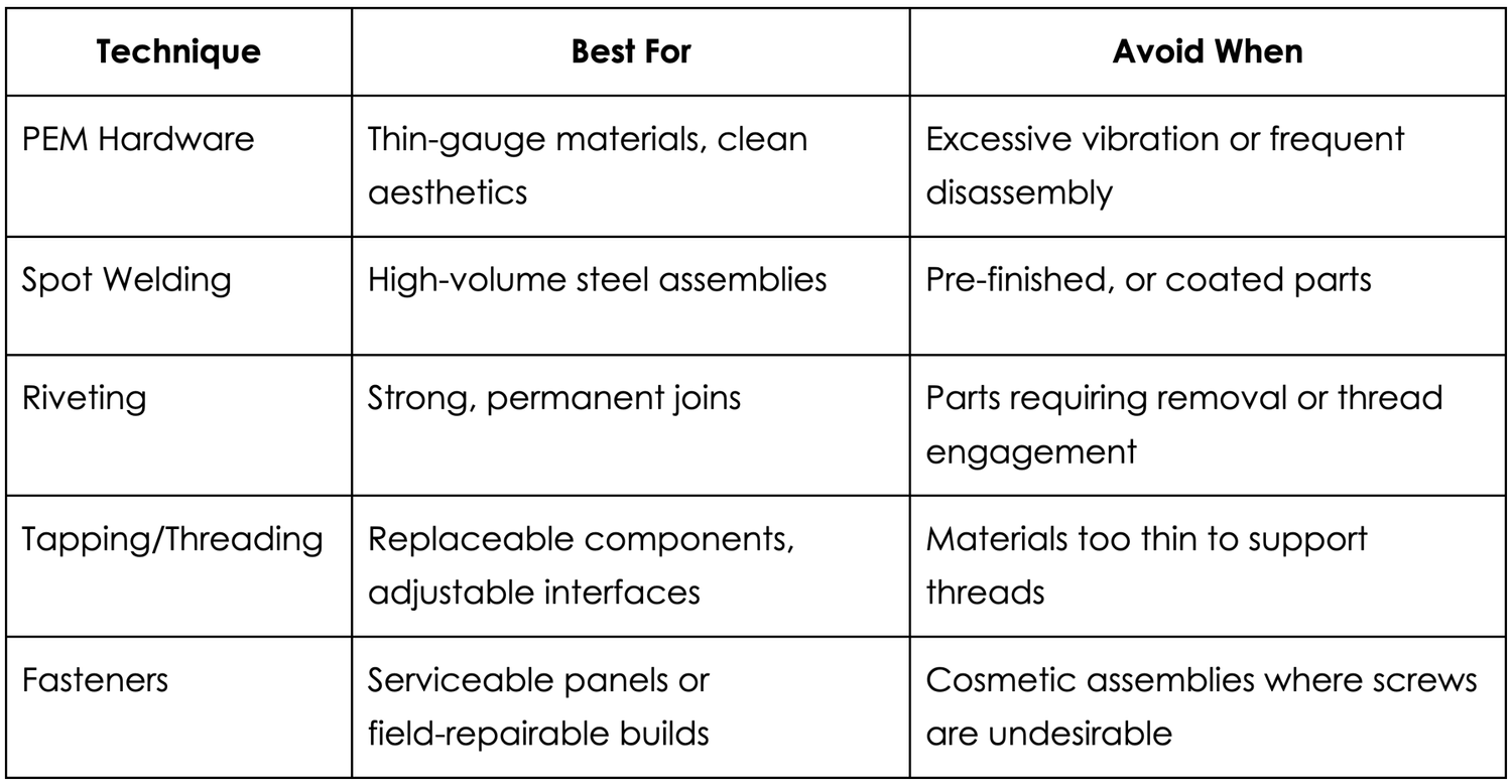 5 Sheet Metal Assembly Techniques & Applications — Herold Precision Metals