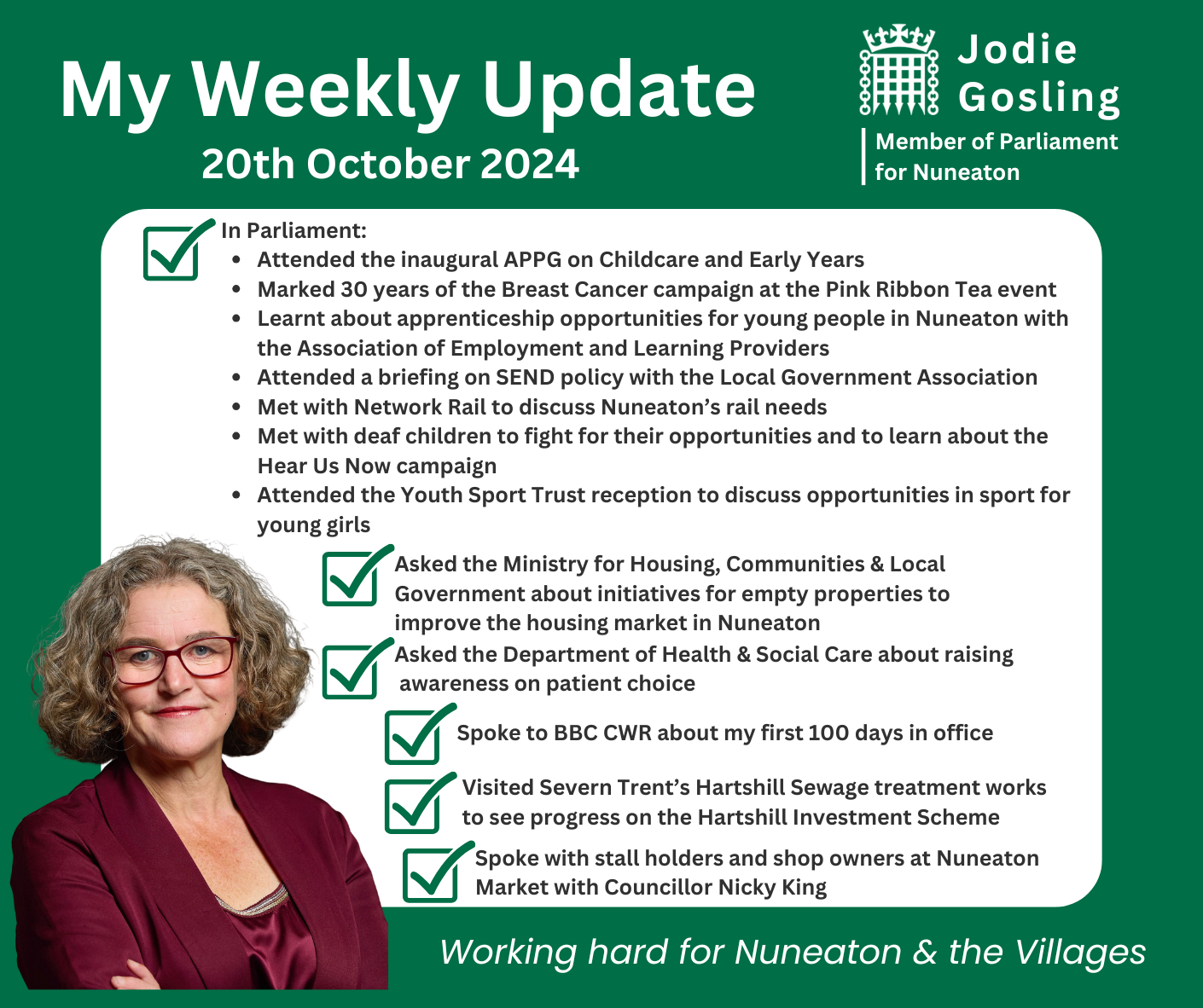 My Weekly Update — Jodie Gosling MP