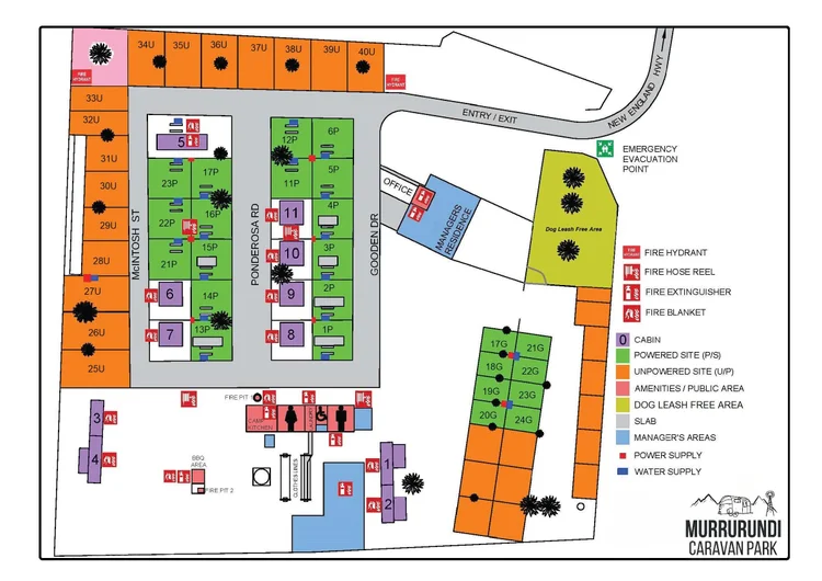 Park Map — Murrurundi Caravan Park