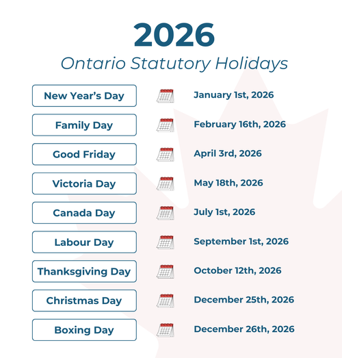List of Ontario Statutory Holidays [2026] — New Roots Relocation