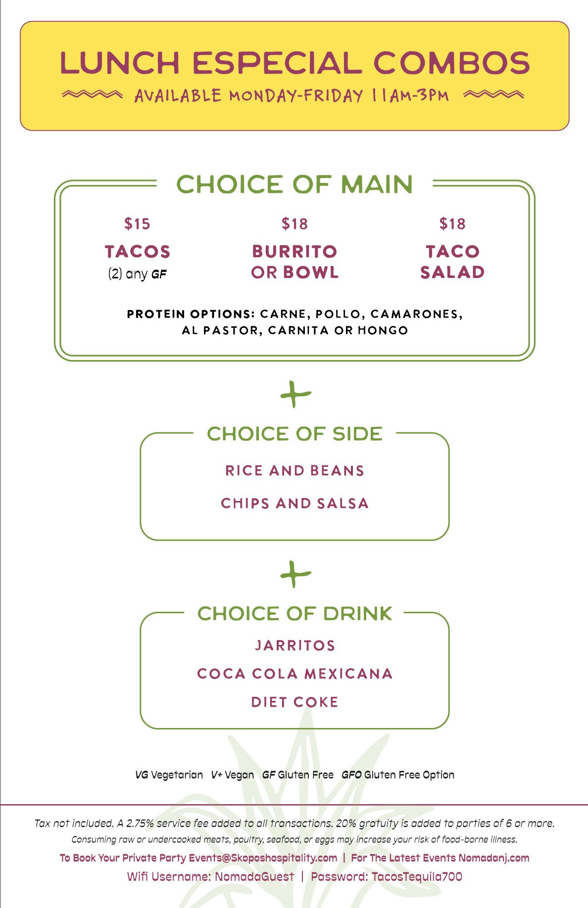 Nómada Menu – Modern Mexican Cuisine in Verona, NJ