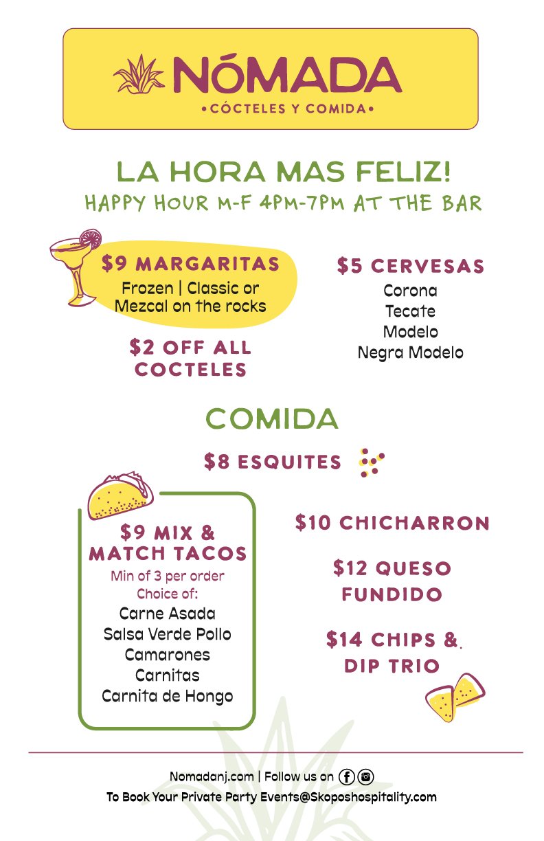Nómada Menu – Modern Mexican Cuisine in Verona, NJ