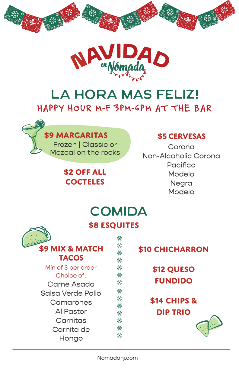 Nómada Menu – Modern Mexican Cuisine in Verona, NJ