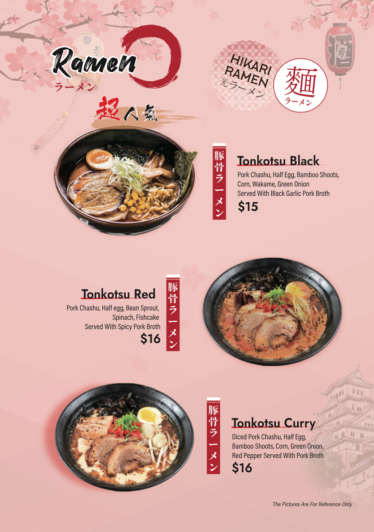 Menu — Hikari Ramen