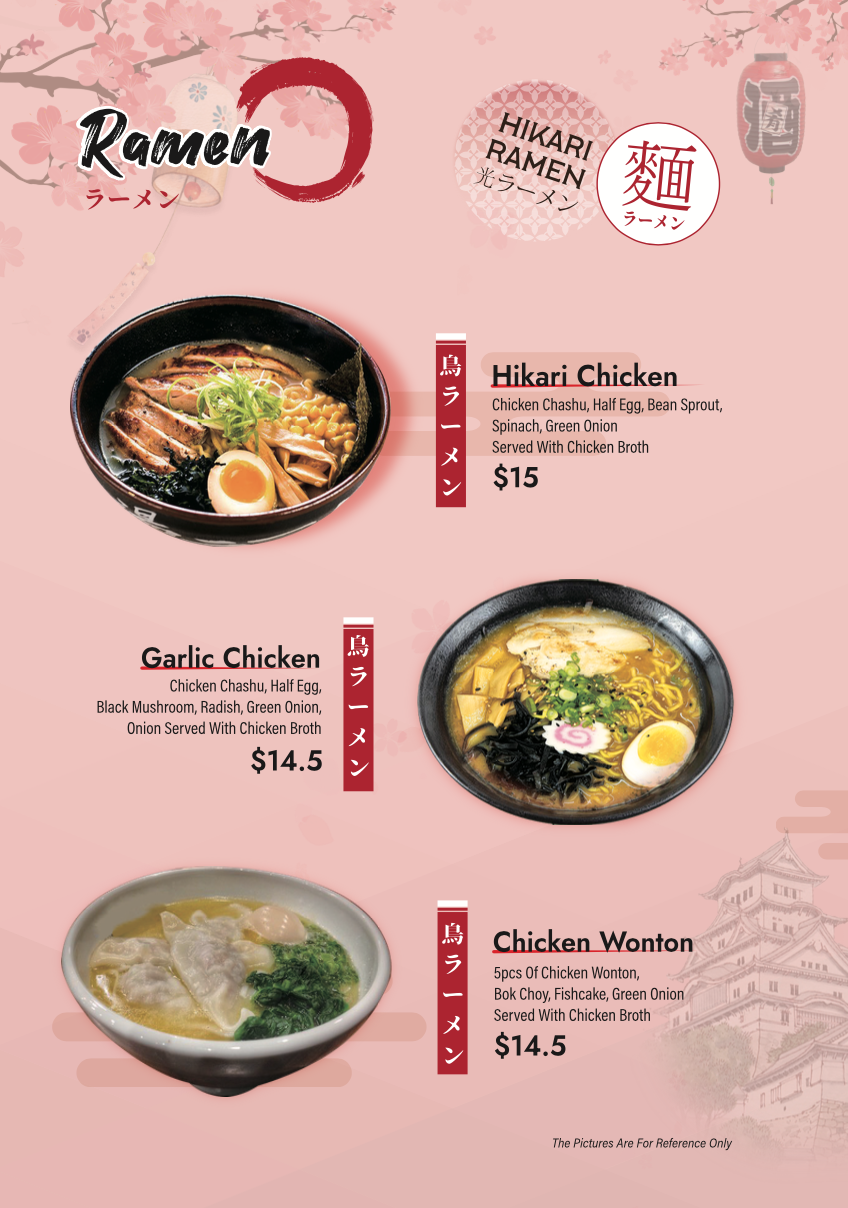 Menu — Hikari Ramen
