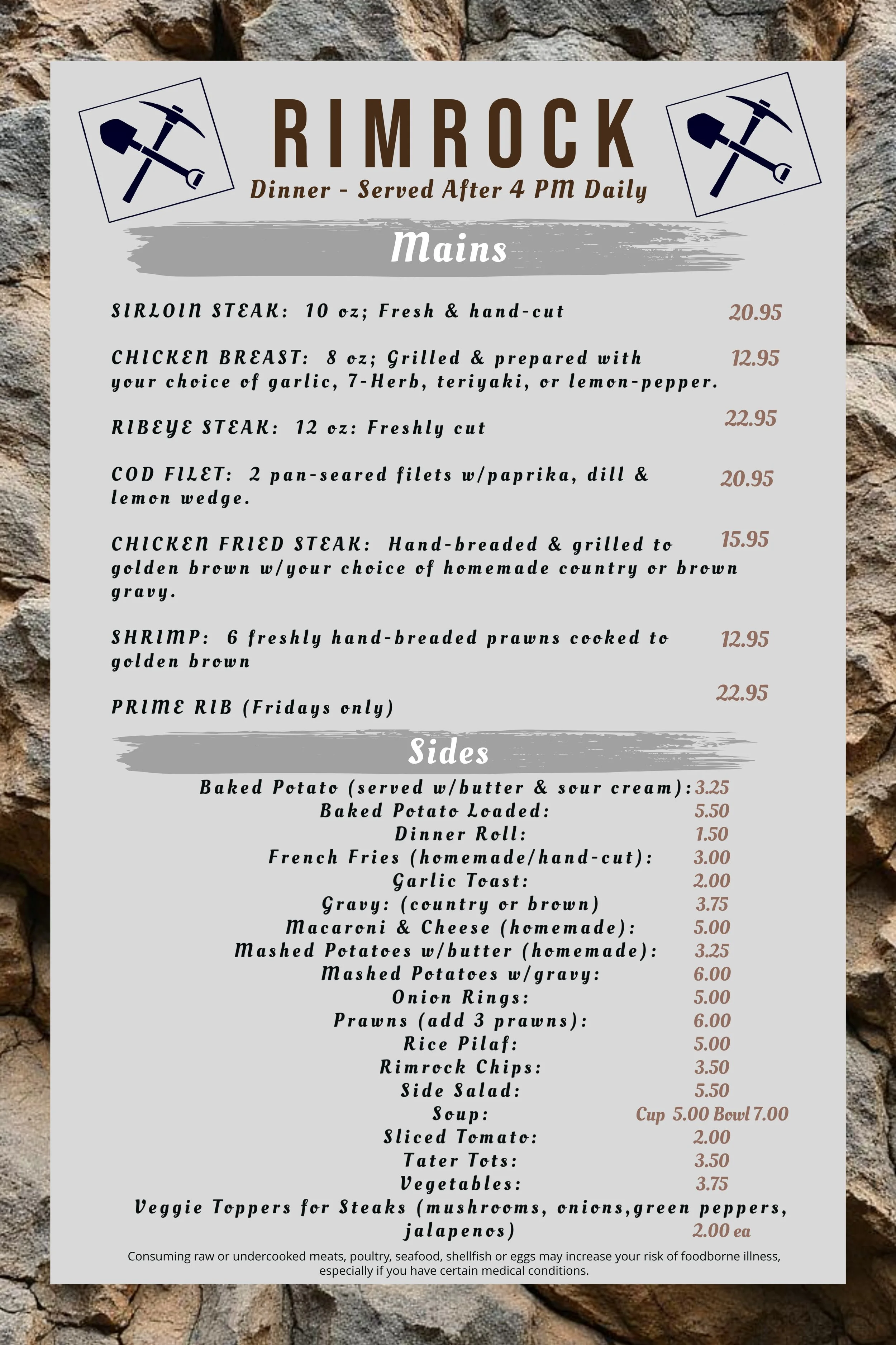 Menu | Discover Tasty Dishes - Visit Us Today — Rimrock Lodge