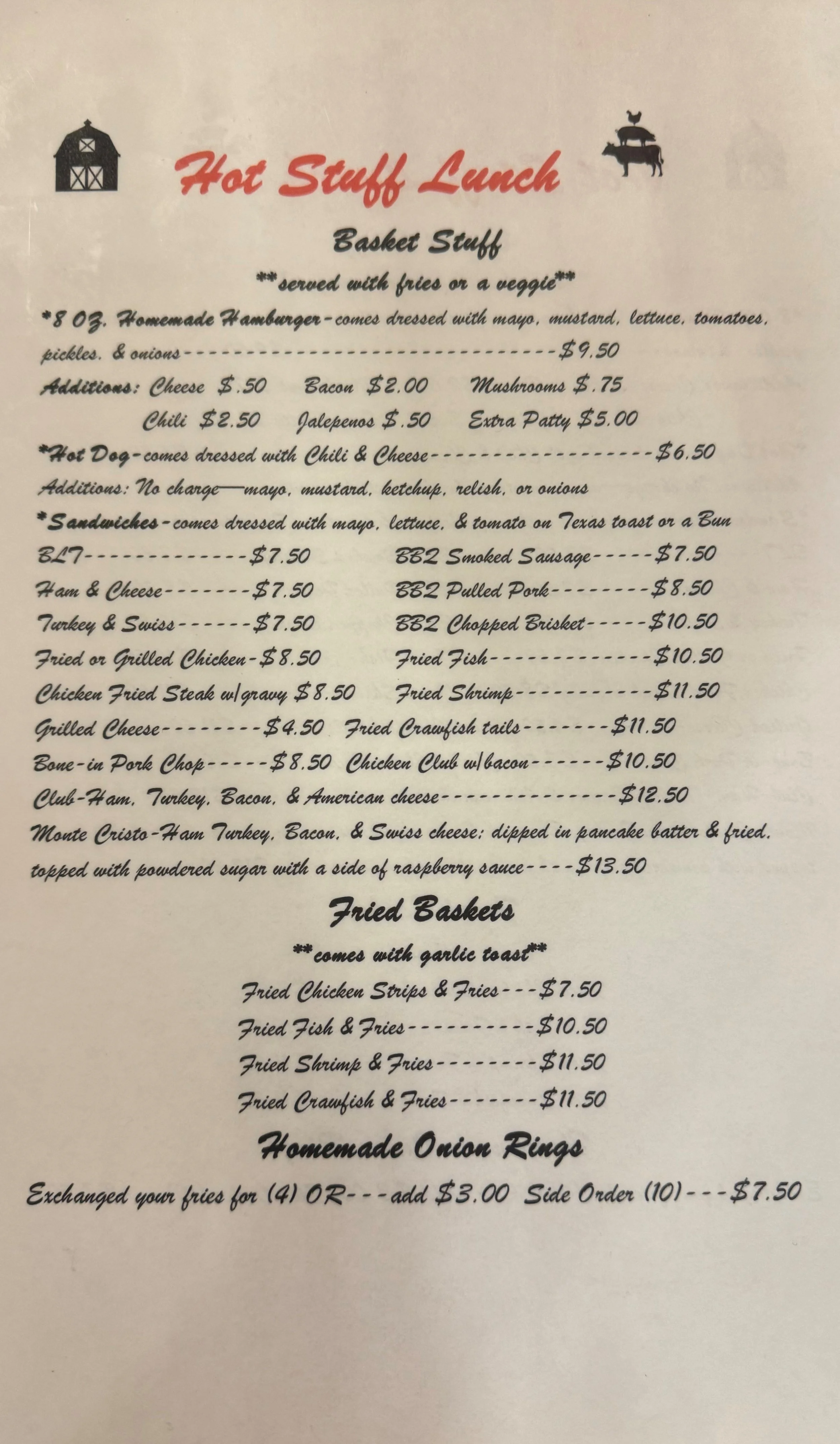 Our Menu — Hot Stuff Restaurant