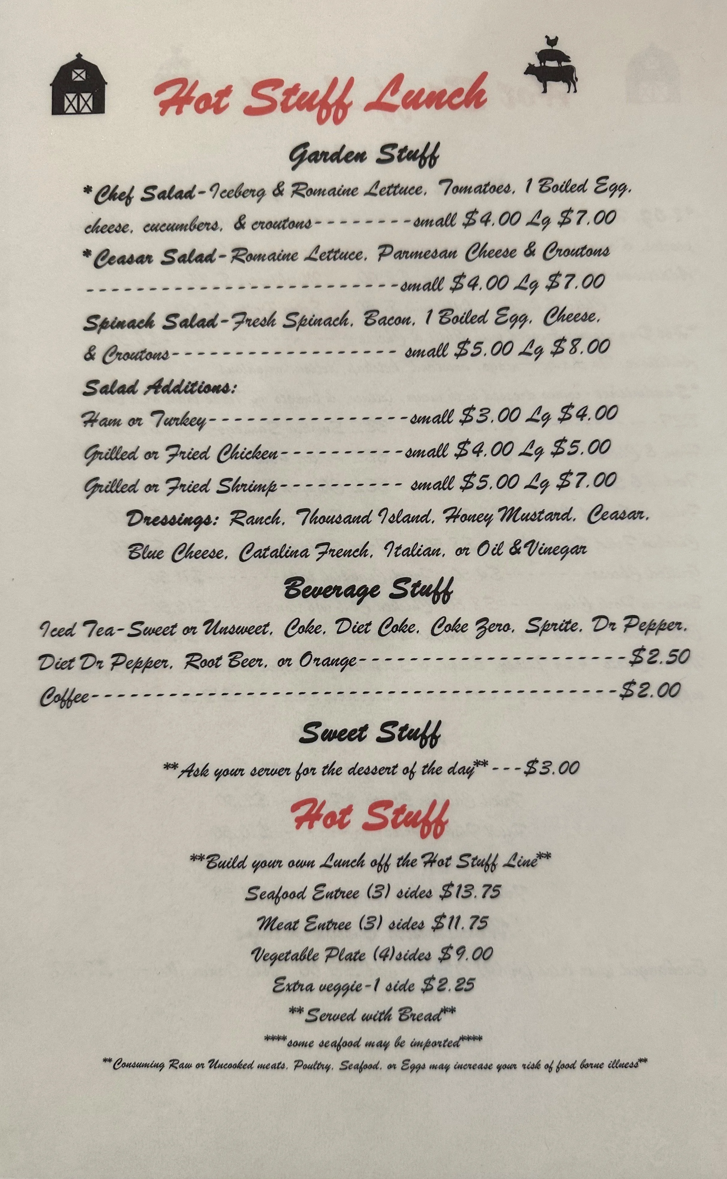 Our Menu — Hot Stuff Restaurant