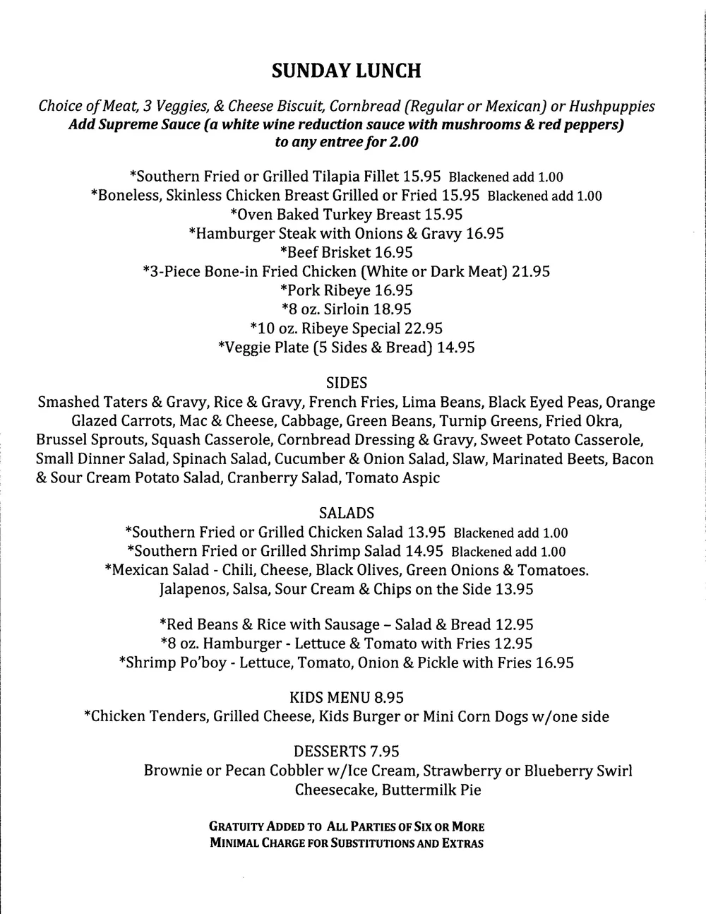 Sunday Lunch — Scrooge’s Fine Foods & Drink