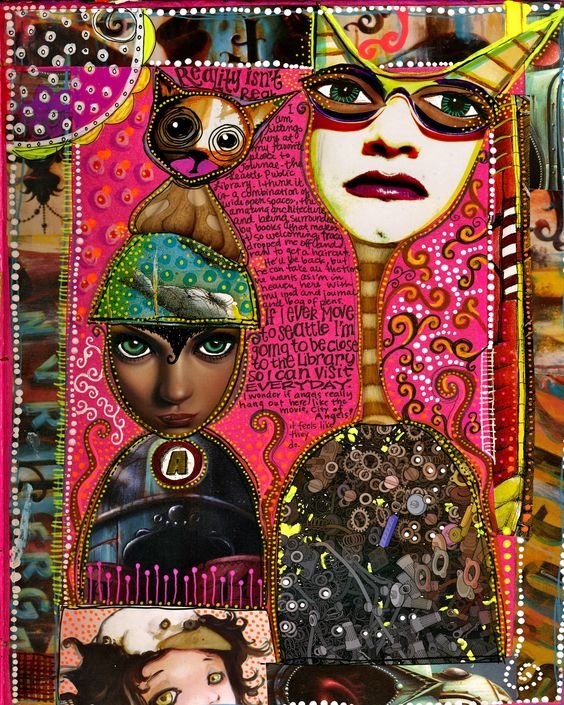 Part 4-How Teesha Moore Influenced my Collage Work — Linda Carol Collage Art