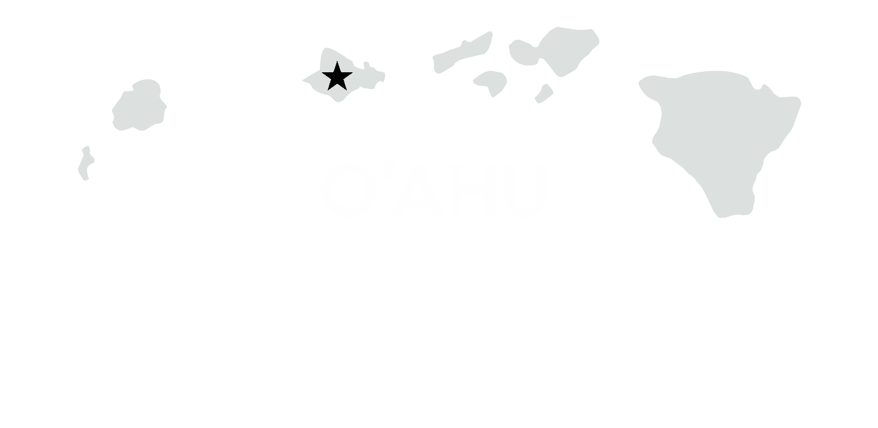 Hawaii - Panoramic Oahu Island Map - Framed and matted — Hawaii Compass ...