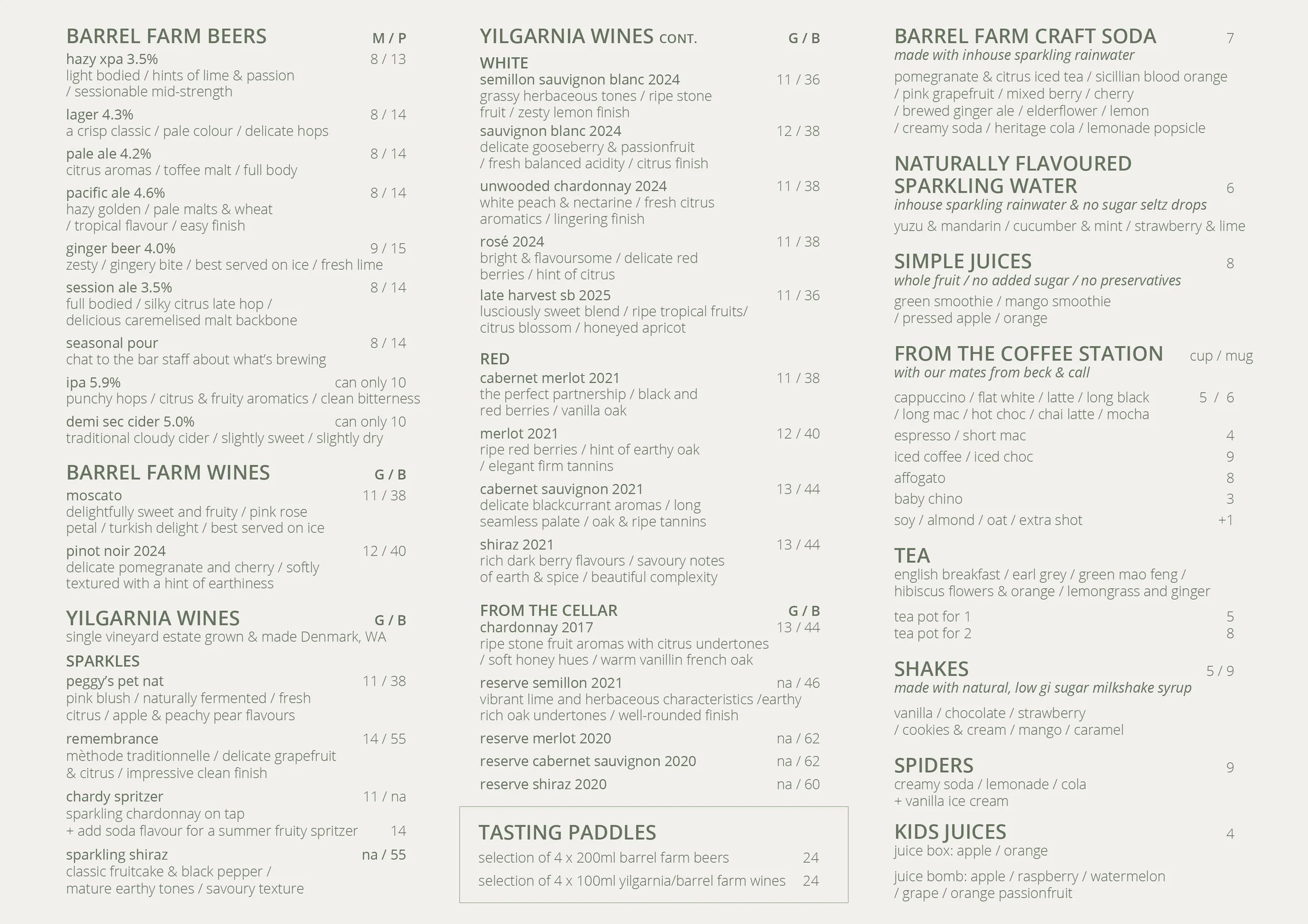 Menu | Explore Our Menu - Book Today — Barrel Farm