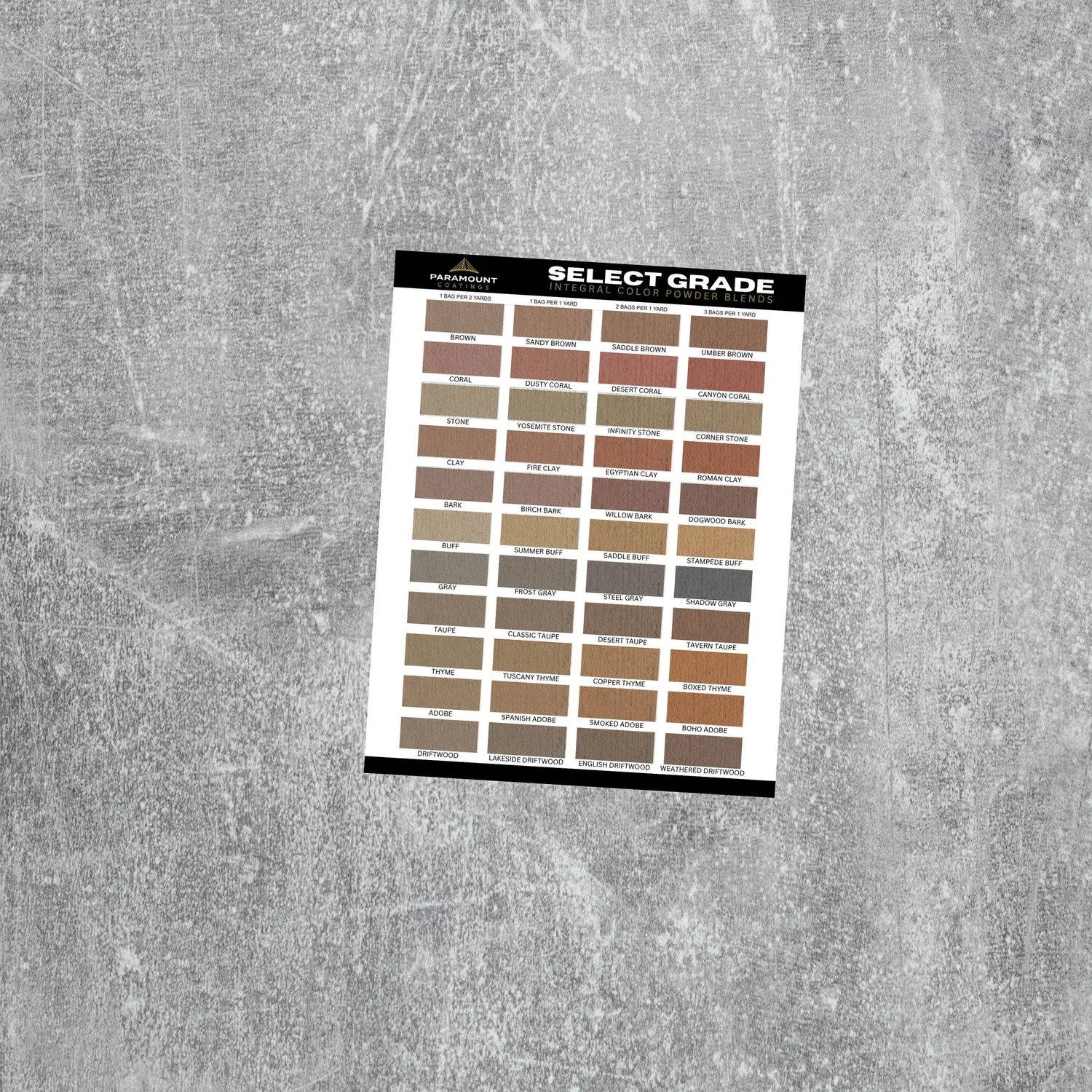 Color Charts — Concrete Pro Supply