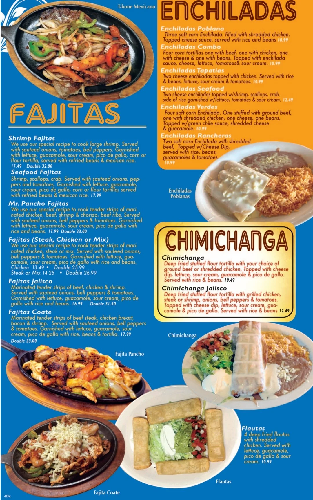 MENU — Mr Panchos
