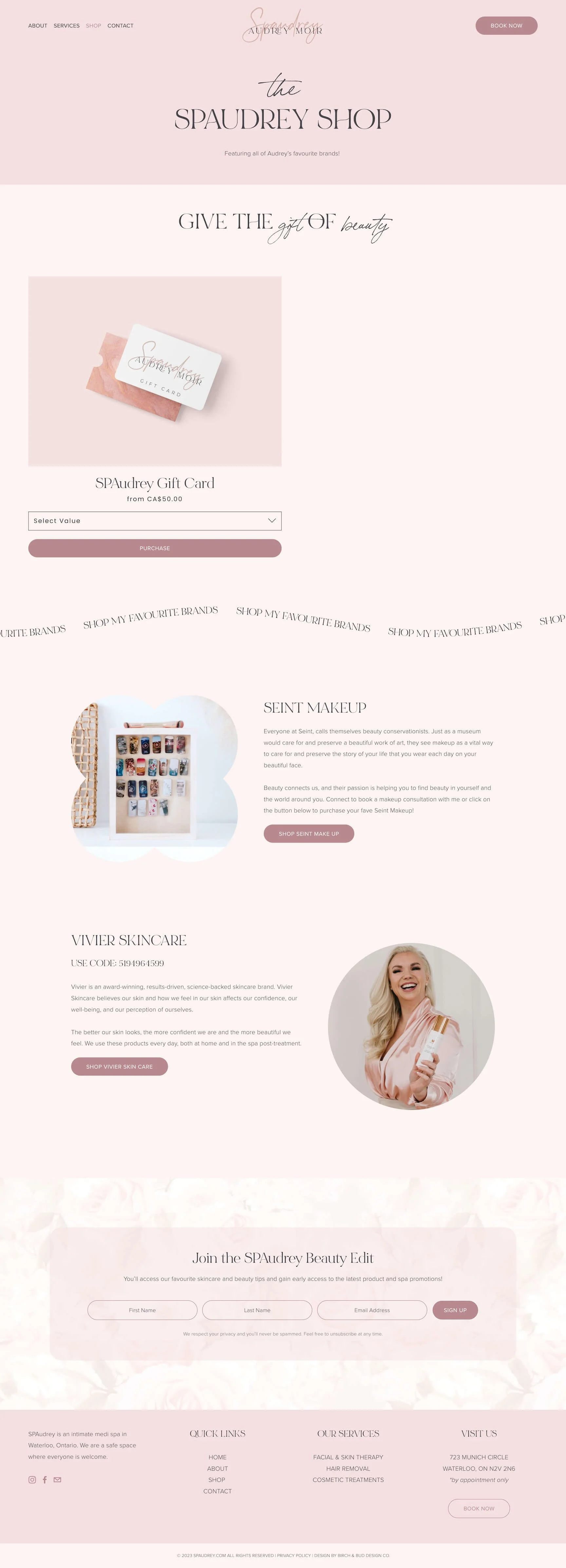 Feminine & Airy Medi Spa Squarespace Website — Birch & Bud Design Co.