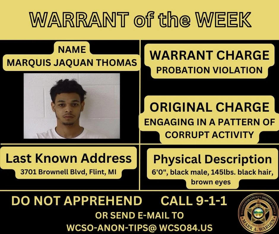 Warrant of the Week 26 Mar 2025 — Washington County Sheriff's Office-Ohio
