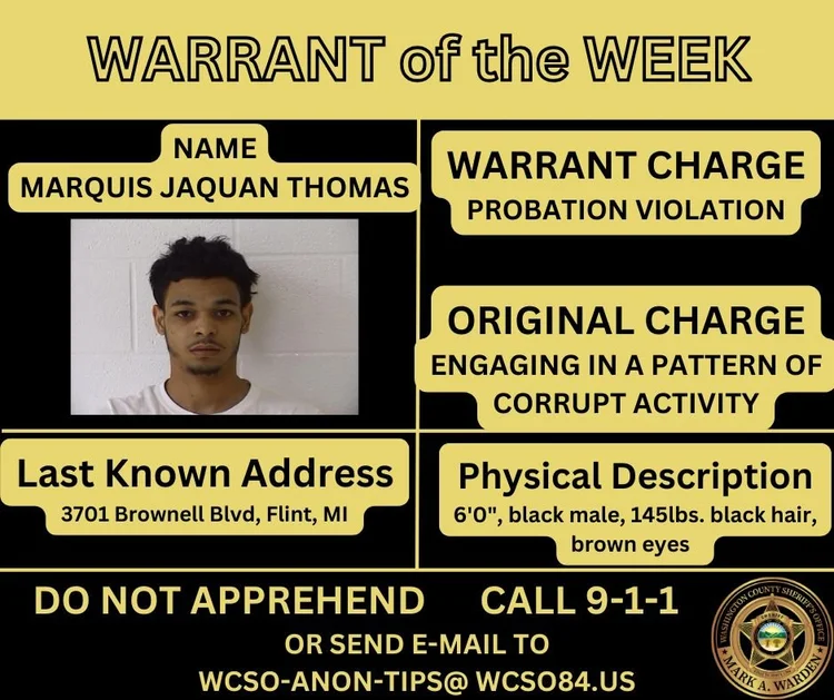 Warrant of the Week 26 Mar 2025 — Washington County Sheriff's Office-Ohio