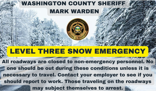 Level 3 Snow Emergency — Washington County Sheriff's Office-Ohio