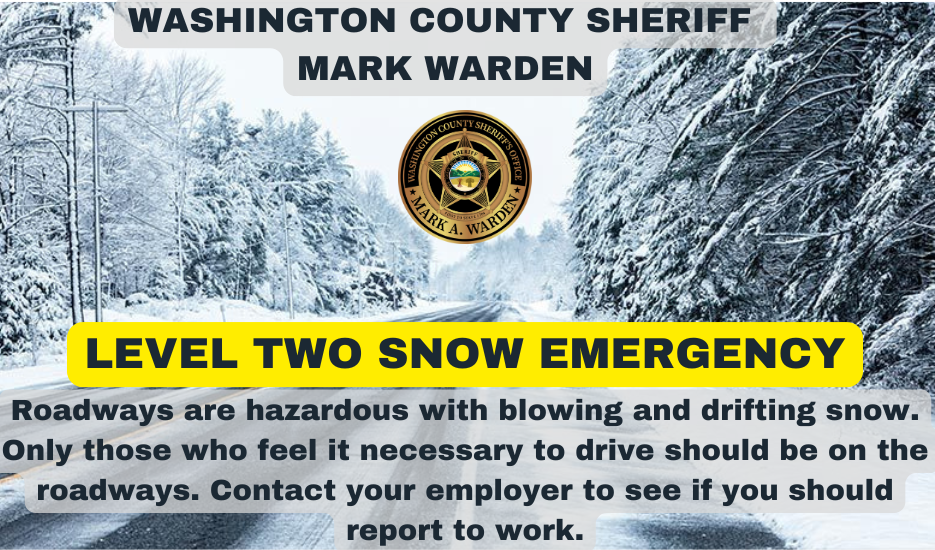 Upgrade to Level 2 Snow Emergency — Washington County Sheriff's Office-Ohio