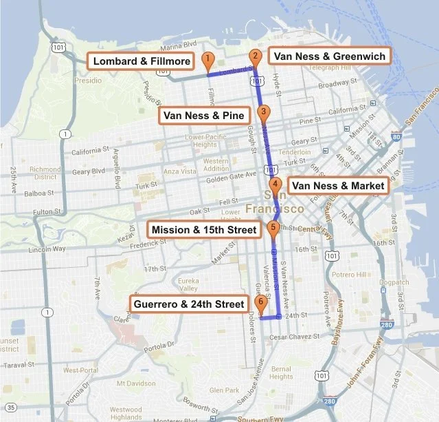 Apple Shuttle Stops in San Francisco — Marina Shiferman