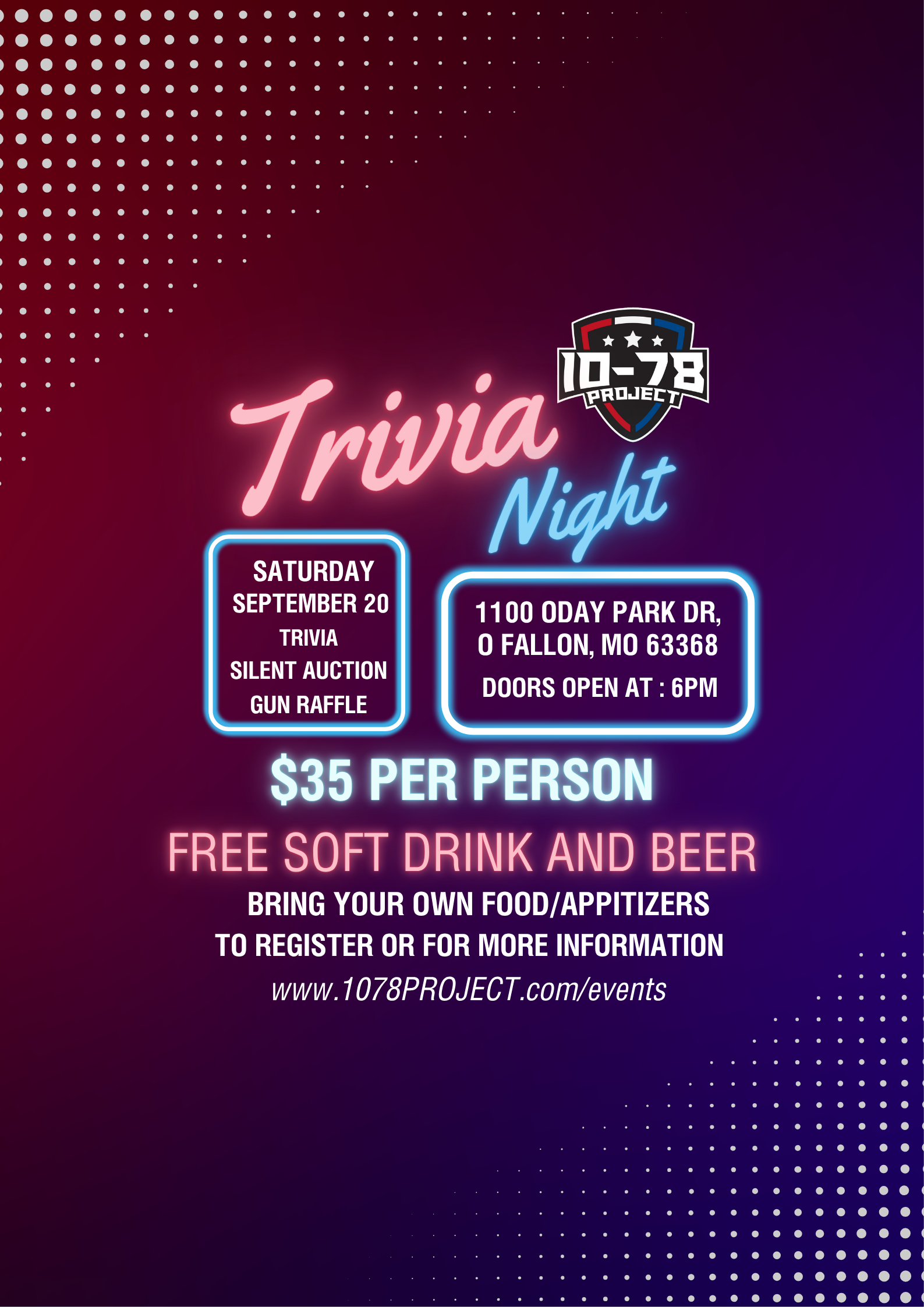 Table Ticket for The 10-78 Project Triva Night — 10-78 Project