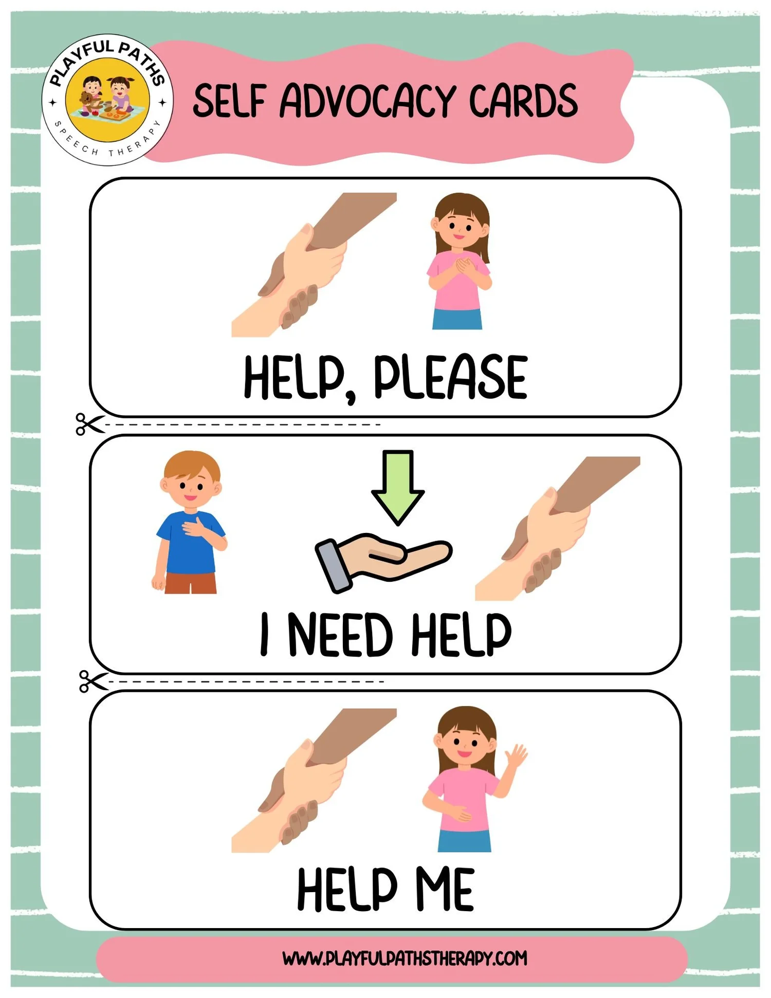 Teen Self Advocacy Cards — Free Speech Therapy Printable for Confidence ...