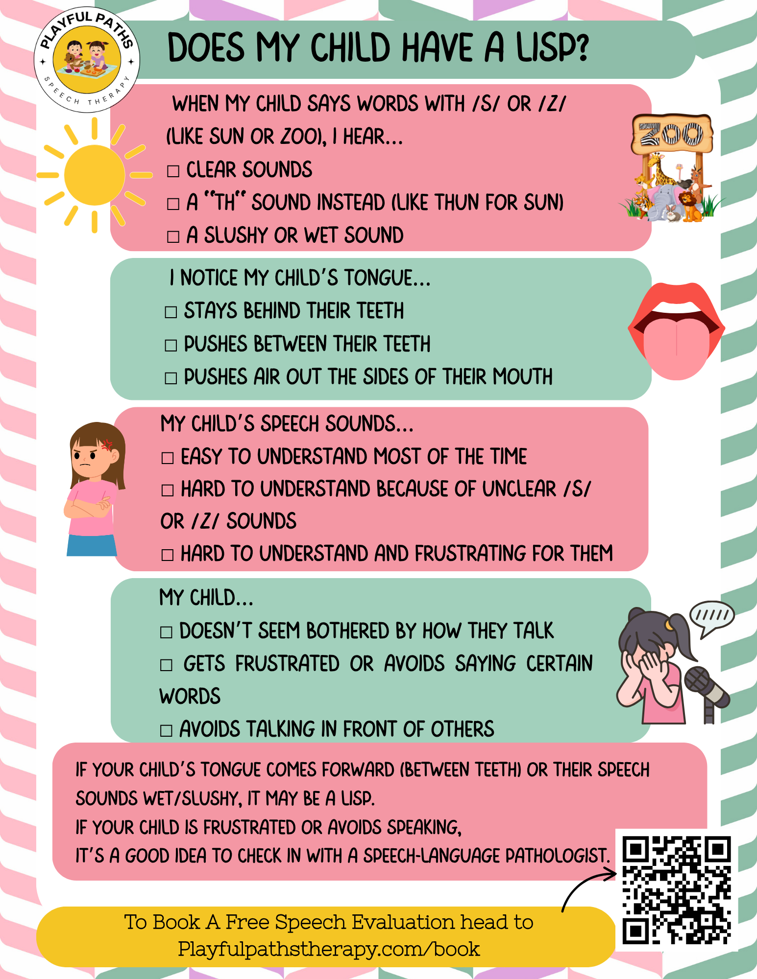 Parent-Friendly Lisp Quiz & Checklist — Free Speech Therapy Resource ...