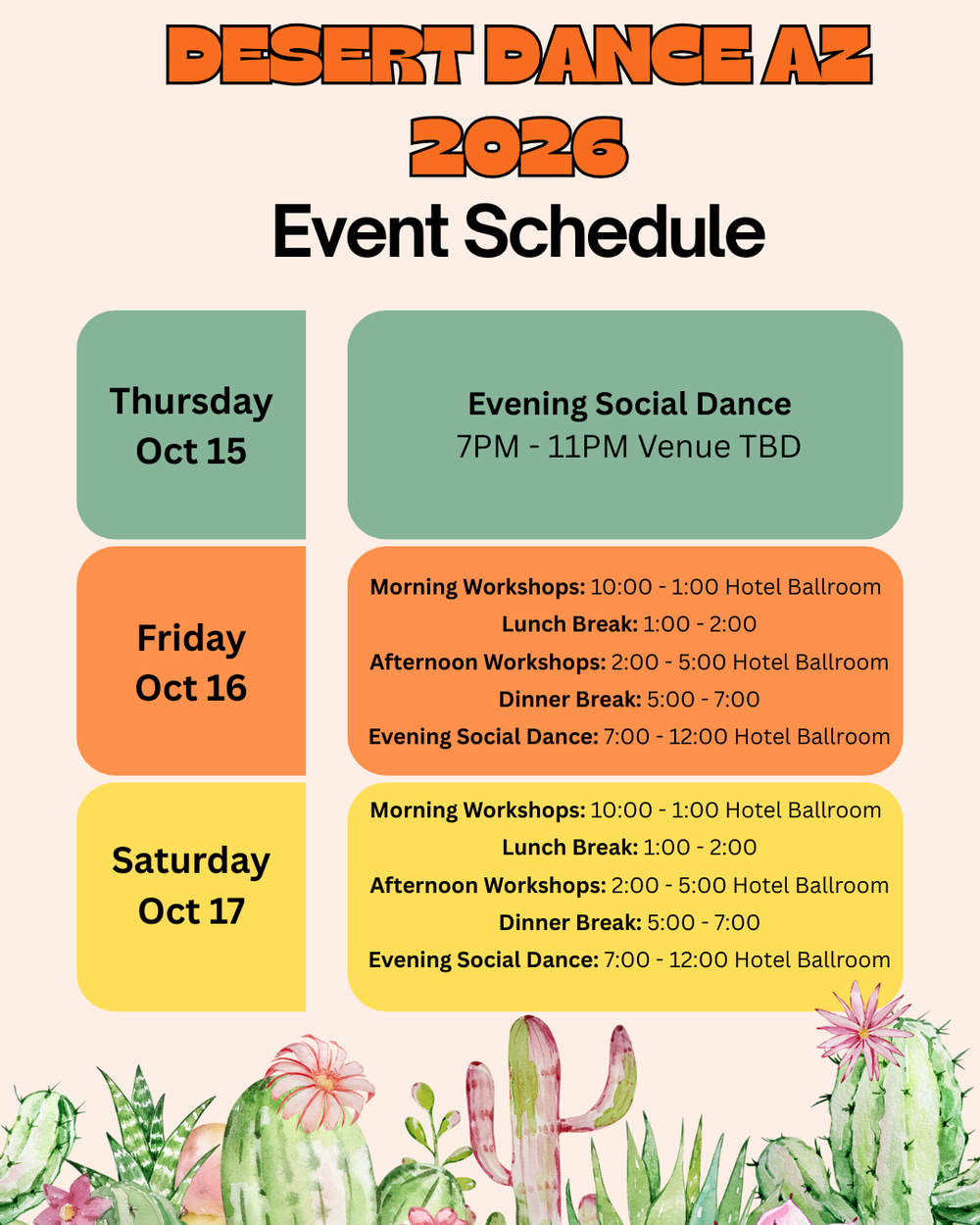 Schedule — Desert Dance AZ