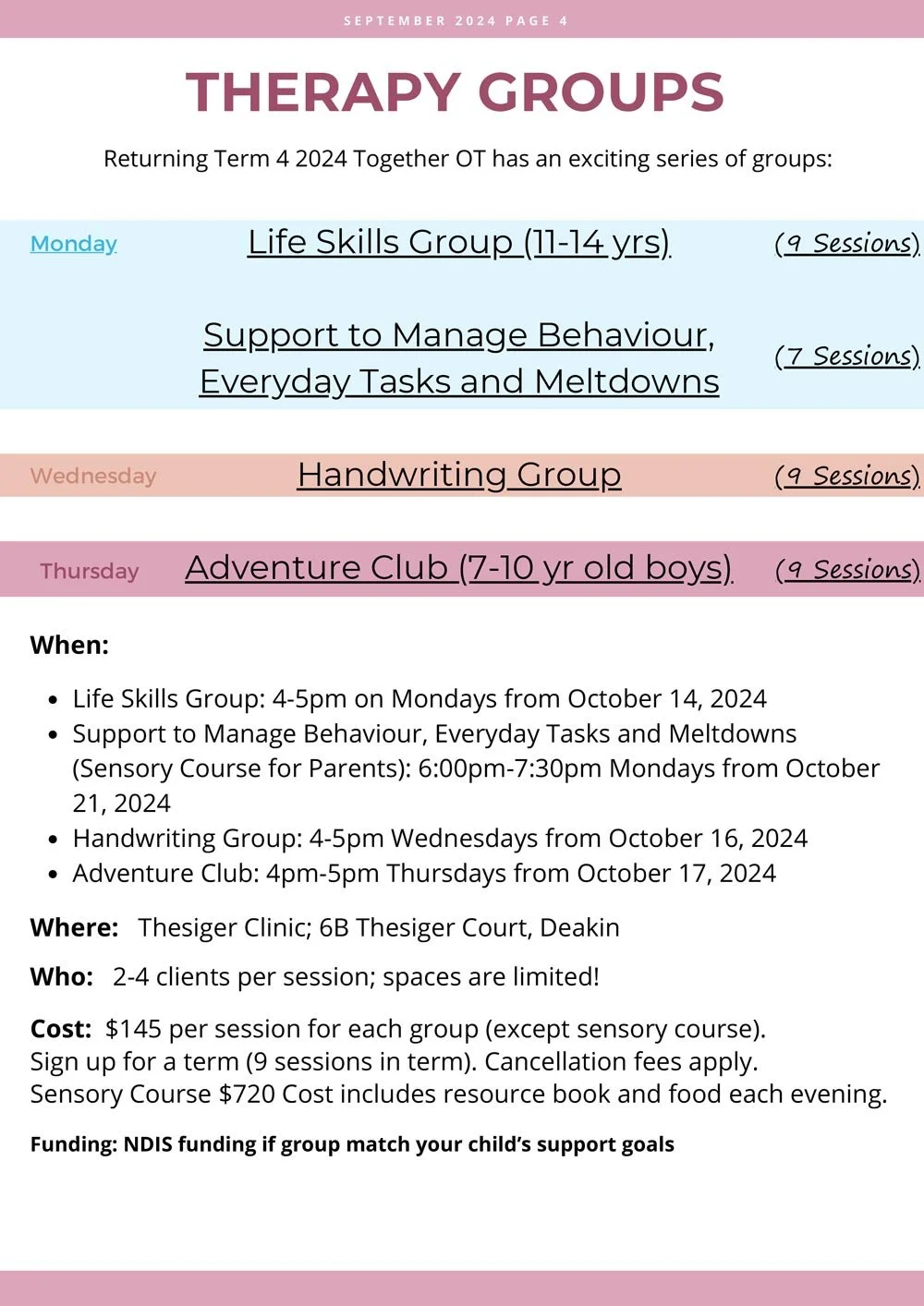 Introducing Therapy Groups — Together Occupational Therapy