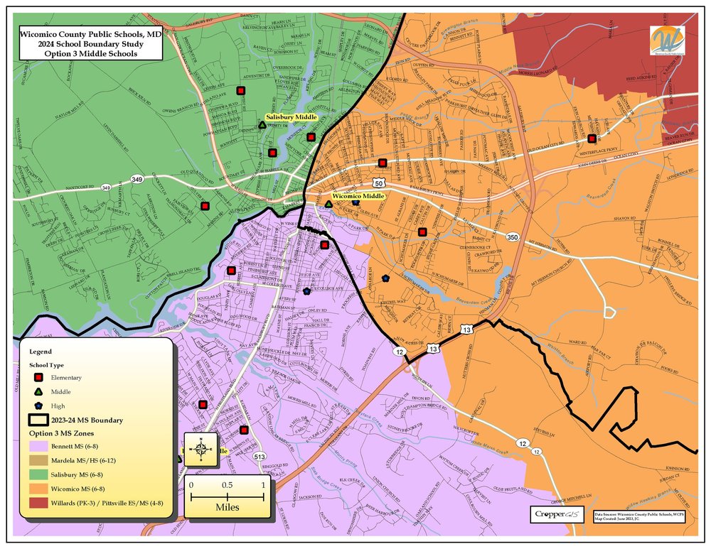 Project Maps — Wicomico County Public Schools, MD: 2024 School Boundary Study