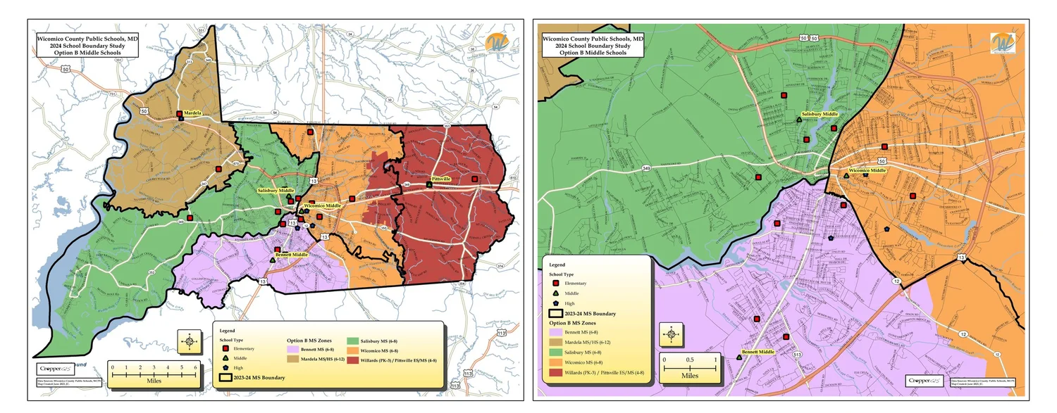 Project Maps — Wicomico County Public Schools, MD: 2024 School Boundary ...