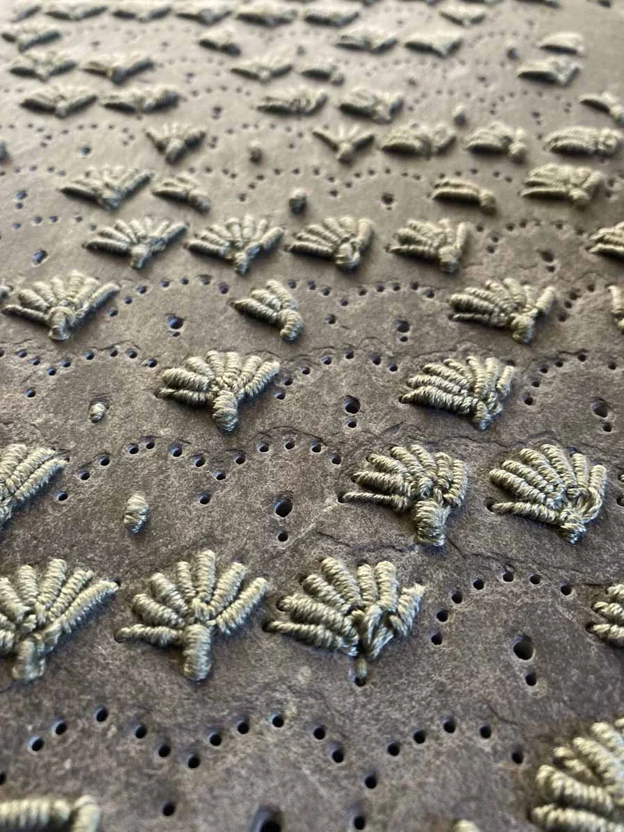 Andi Walker — CODED STITICH | Encoded Embroidery on Slate by ...