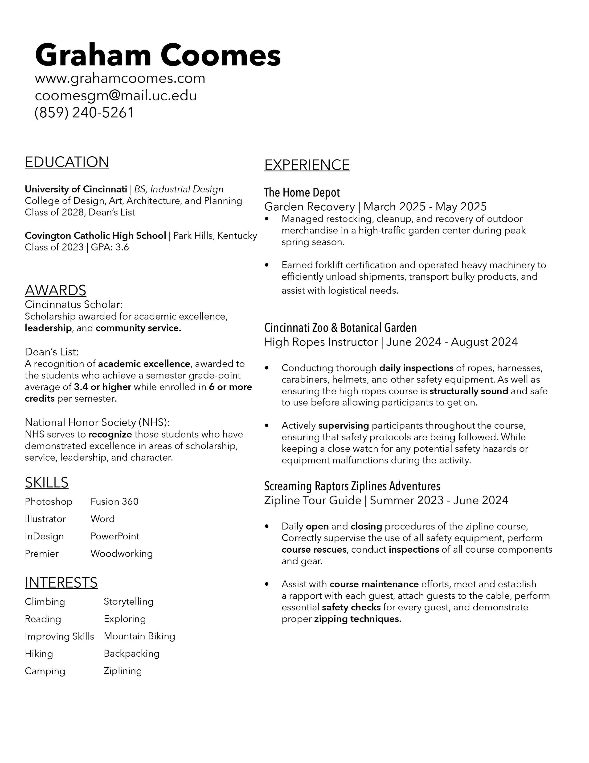 Resume — Graham Coomes