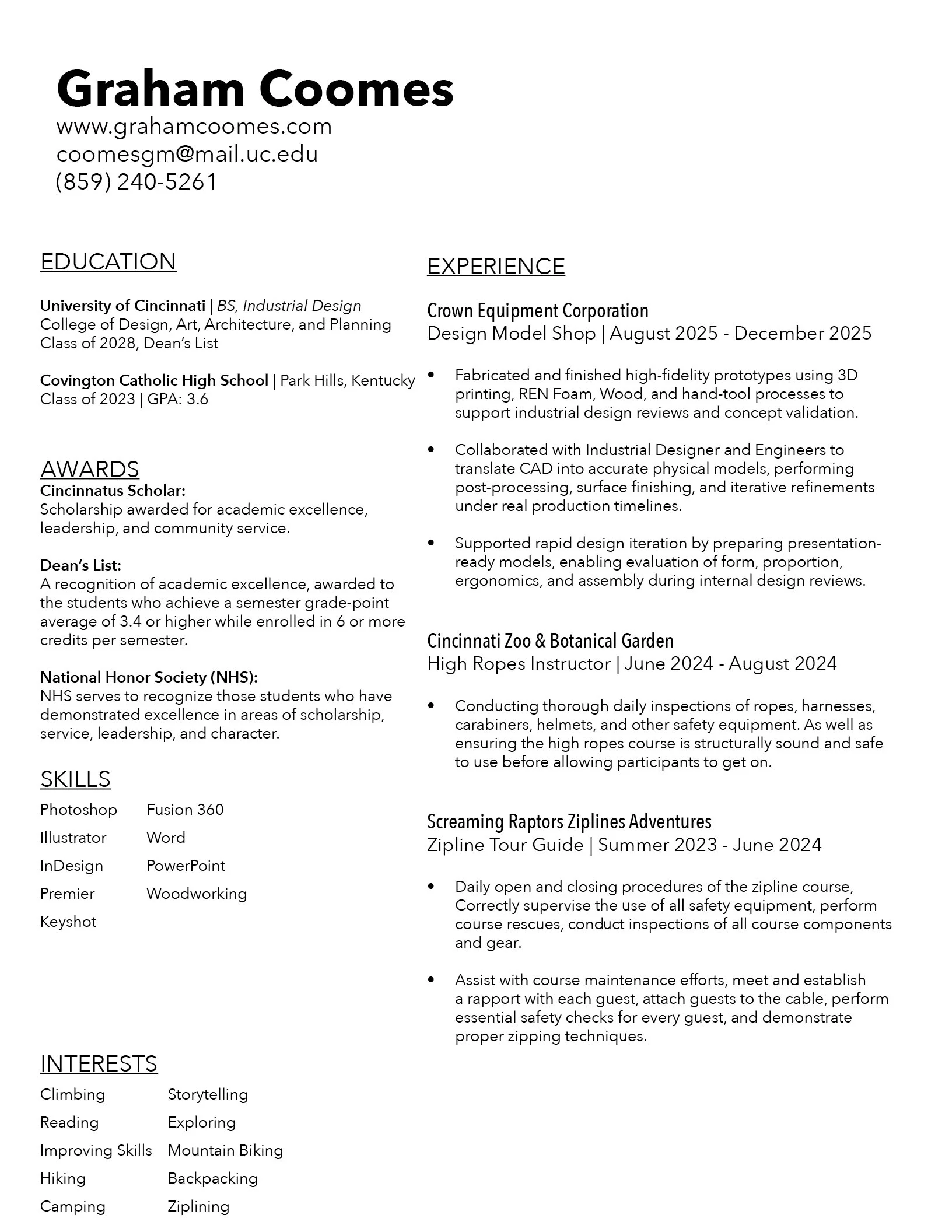 Resume — Graham Coomes