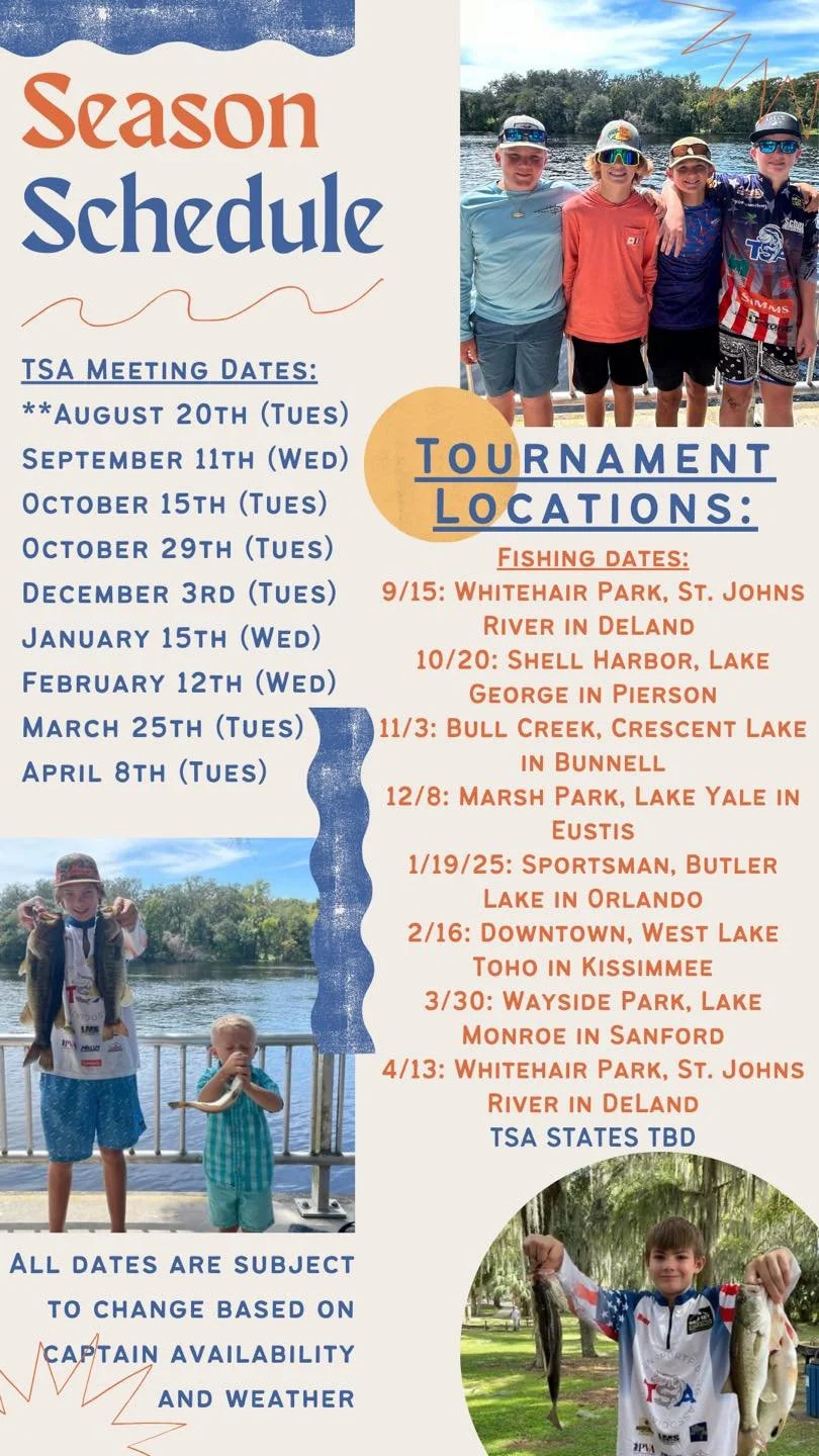 Bass Fishing Tournament & Meeting Schedules | TSA