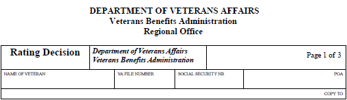 Understanding Your VA Rating Decision — Veterans Benefits Knowledge Base