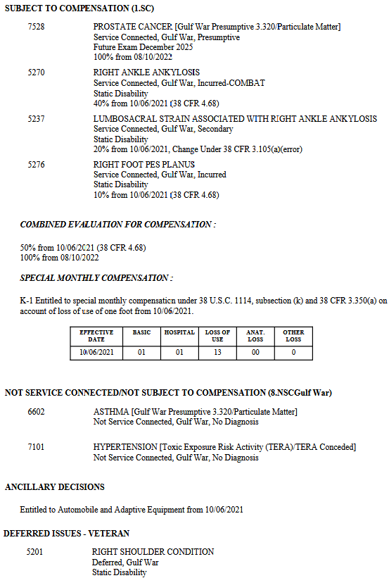 Understanding Your VA Rating Decision — Veterans Benefits Knowledge Base