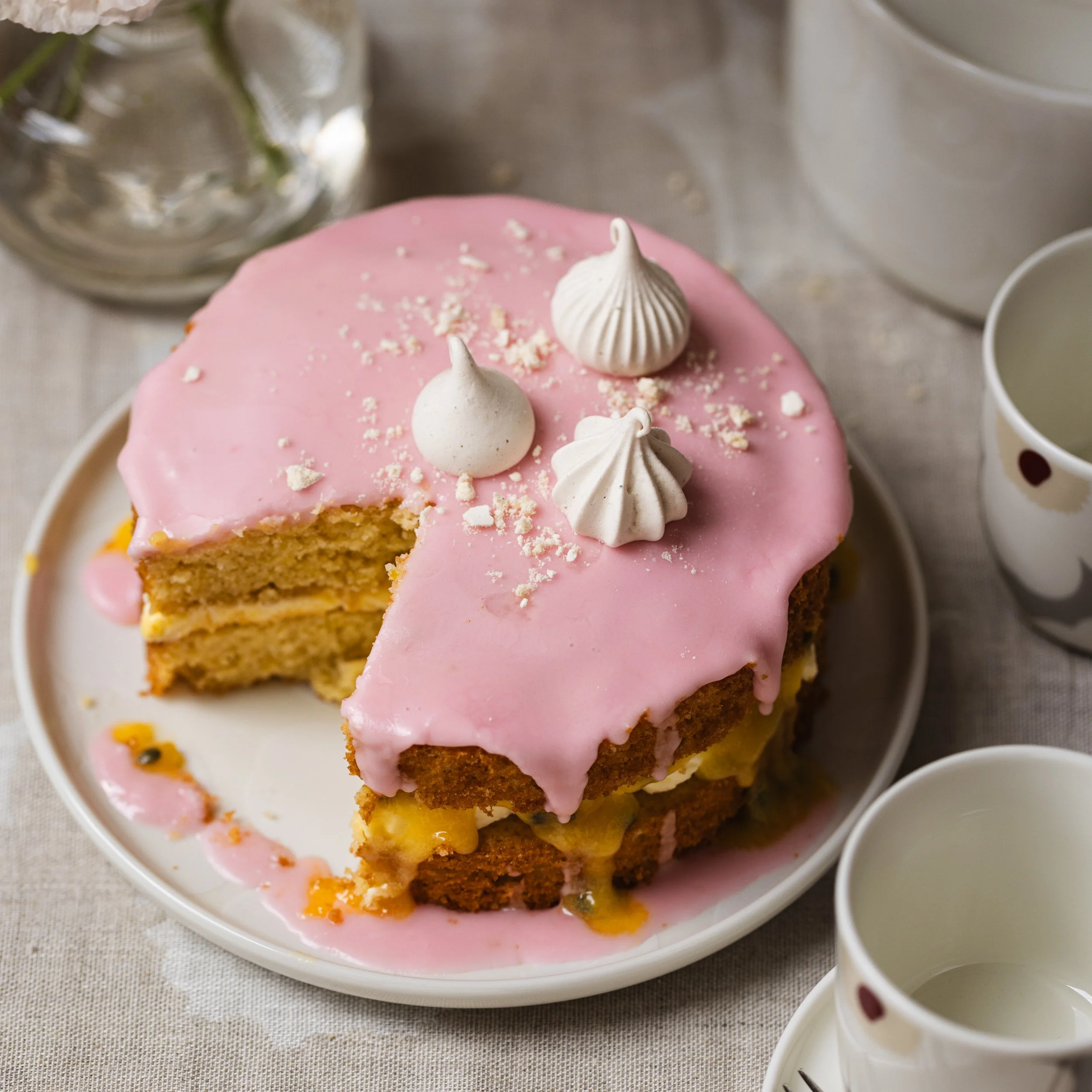 Pink Passionfruit Curd Cake — Salma Sabdia