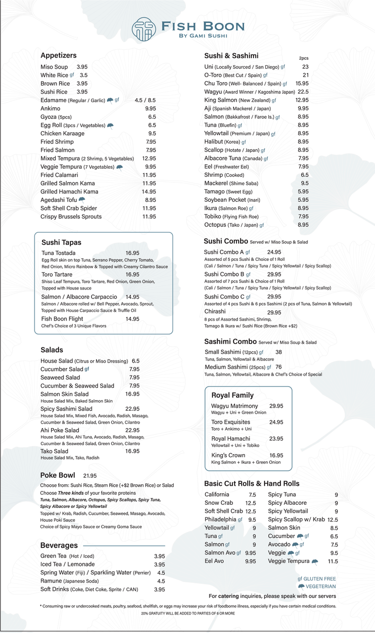 Menu — FISH BOON