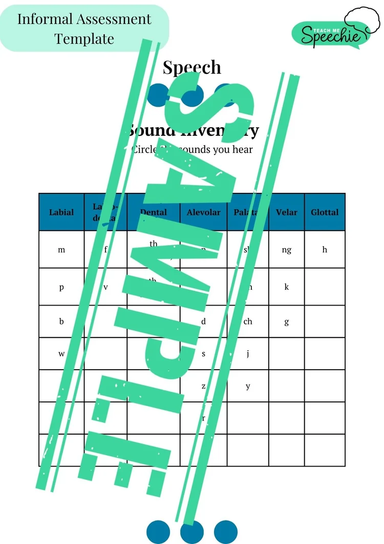 Assessment Cheat Sheets — Teach Me Speechie