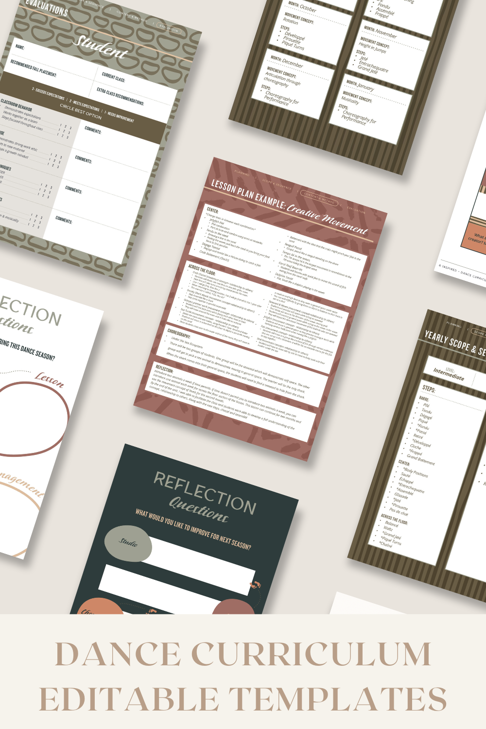 Dance Curriculum Editable Templates — InspirED
