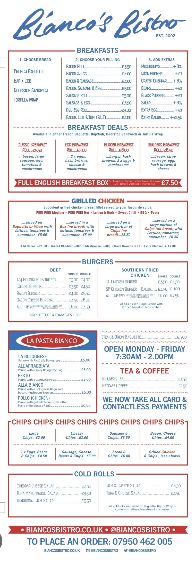 Menu 1 — Bianco's Bistro