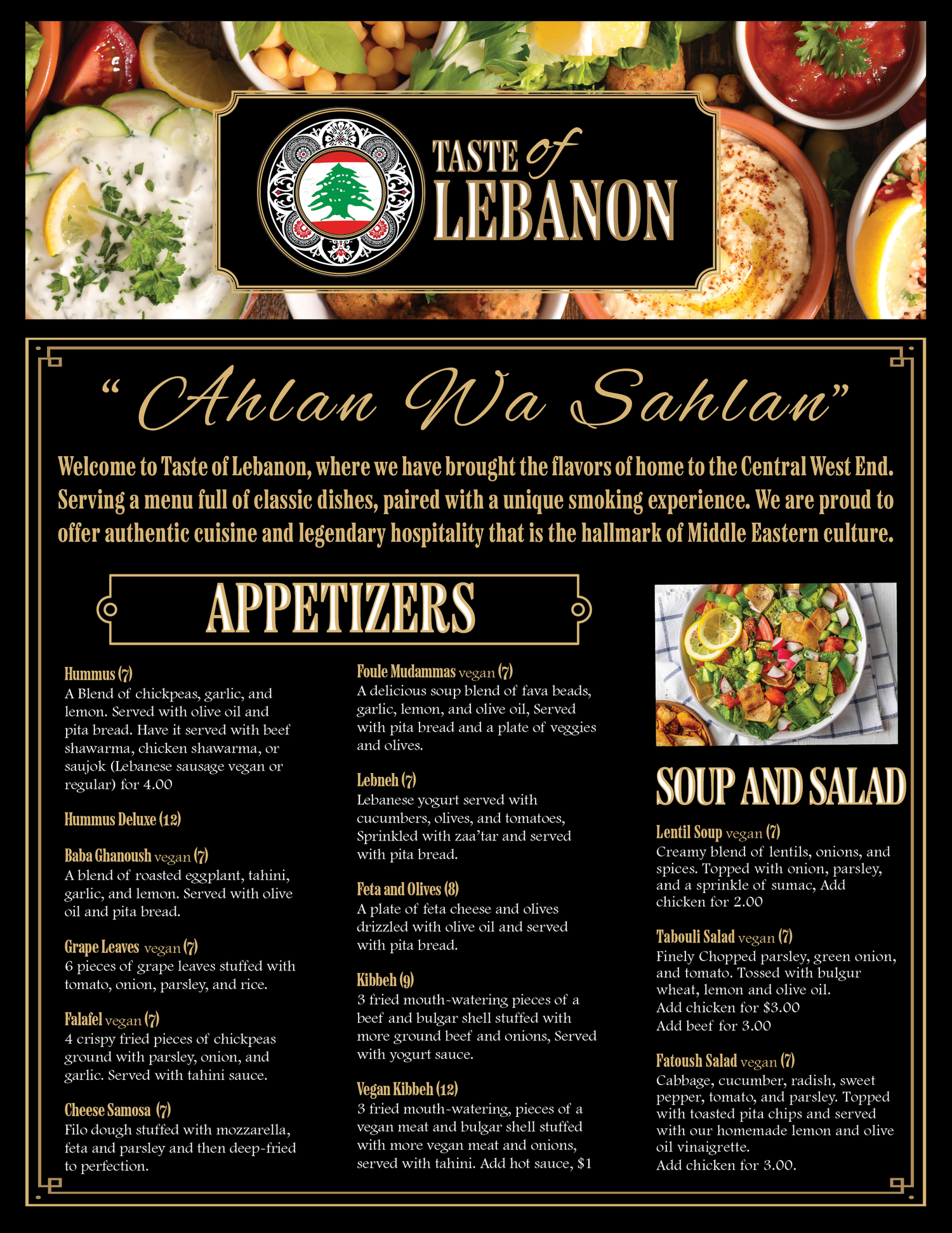 Full Menu — Taste of Lebanon