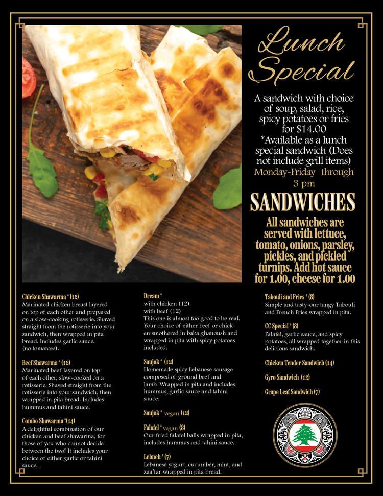 Full Menu — Taste of Lebanon