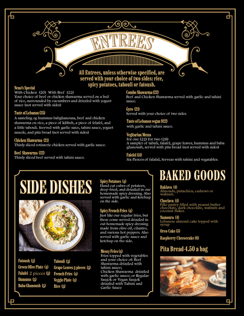 Full Menu — Taste of Lebanon